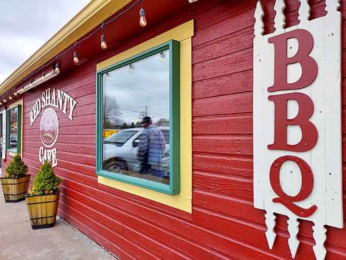 A bold red roadside gem in Higginsville, Missouri, where comfort food dreams come true daily.