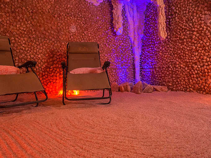 Step into a glowing pink sanctuary where stress evaporates faster than your New Year's resolutions.