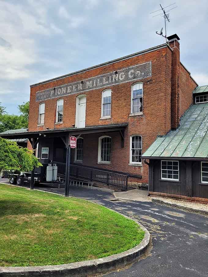 Faded letters, fresh flavors: the Pioneer Milling Co. building on Riverside Drive hides Tiffin's best-kept dining secret.