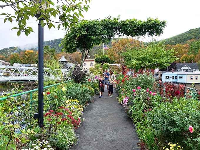 The Bridge of Flowers in Shelburne Falls is the dream you didn't know Massachusetts could deliver.