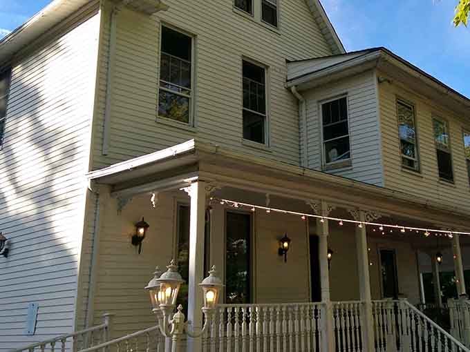 A Victorian mansion in Christiansburg, Virginia, where fine dining hides behind white clapboard and string lights.