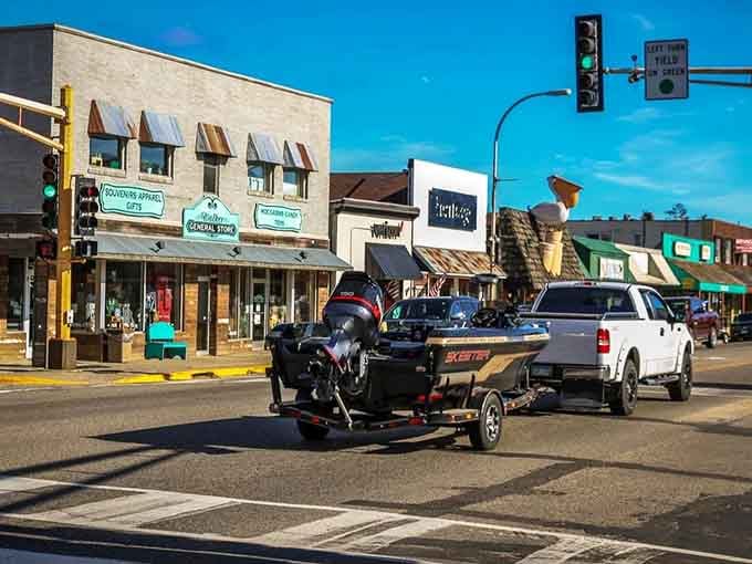 Downtown Walker on a moody day proves small-town charm doesn't need sunshine to shine through beautifully.