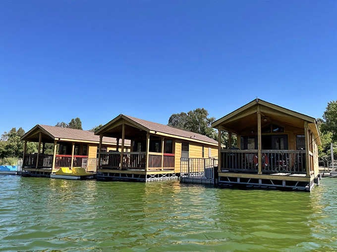 Your waterfront address just got a whole lot more literal with these charming cabins floating peacefully on the lake.