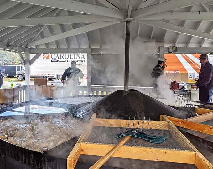 Steam rising, oil sizzling, and 365 chickens meeting their delicious destiny all at once.