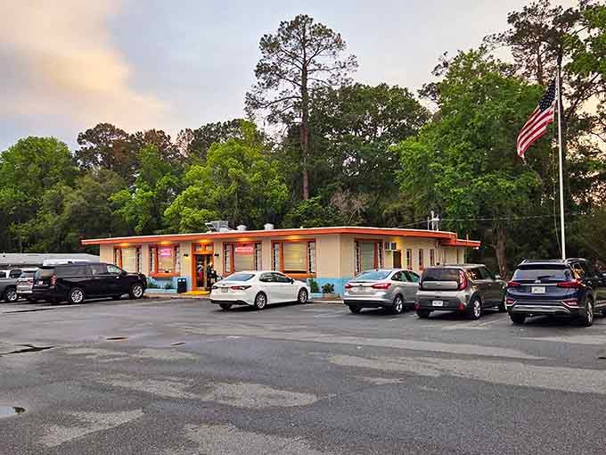 That orange trim isn't just paint, it's a beacon calling hungry travelers home to Steffens Restaurant.