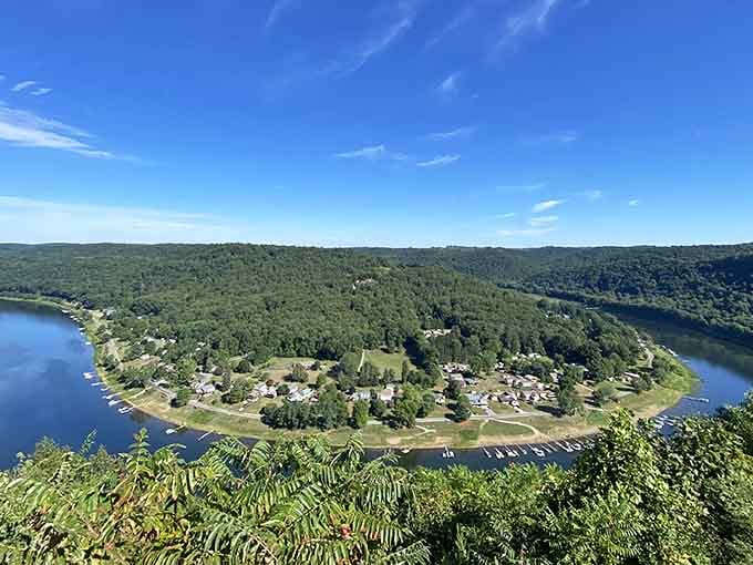 Summer at Brady's Bend Overlook, where the Allegheny River wraps around the land like nature showing off.