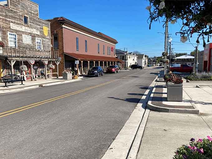 Flower boxes, historic storefronts, and zero chain restaurants. Grabill is winning at everything.