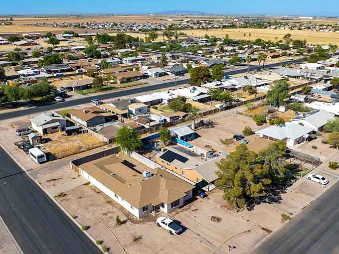 Small-town Arizona living looks pretty good from up here, doesn't it? Wide streets, open skies, and affordable everything.
