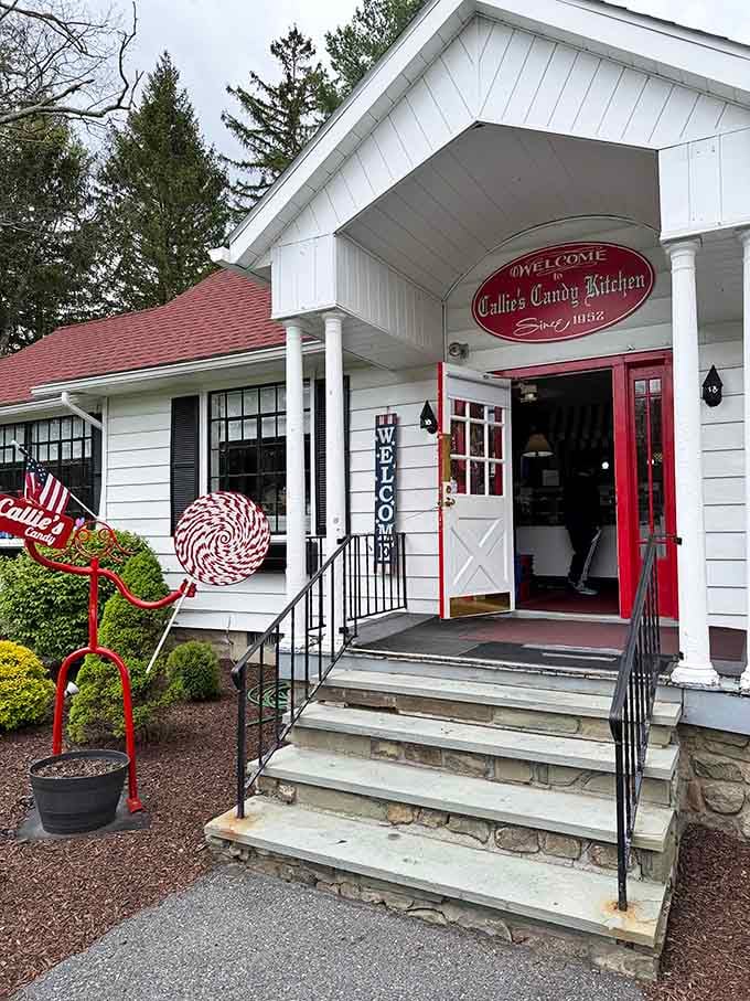 That cheerful red door isn't just an entrance, it's a portal straight back to the best parts of childhood.