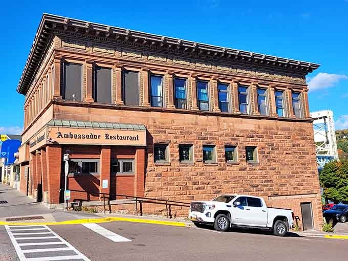 That Jacobsville sandstone has been standing proud in downtown Houghton longer than any of us have been complaining about winter.