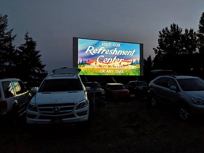 That glowing screen against the darkening Oregon sky is basically nature's way of saying, "Stay a while."