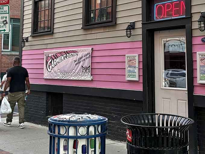 That pink and cream exterior isn't just eye-catching, it's basically a beacon calling all treasure hunters to paradise.