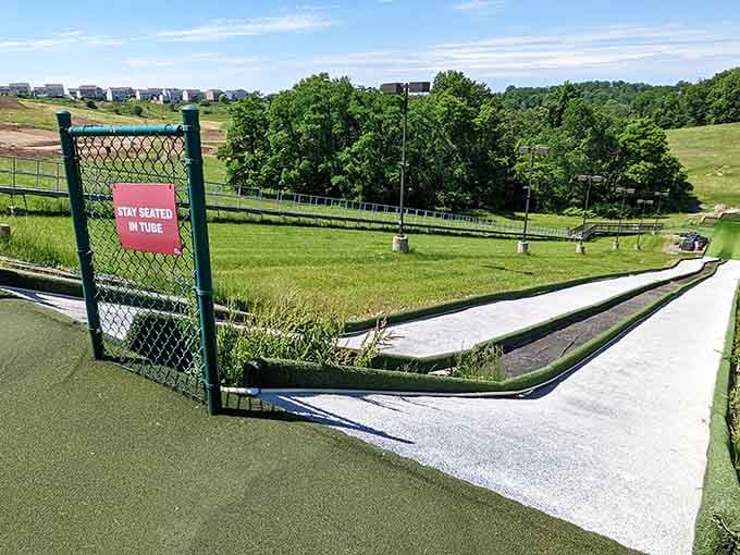 Those long, smooth tubing lanes stretching down the hill mean serious business and serious fun.