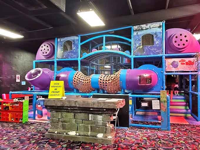 Tunnels, tubes, and bright colors collide in this indoor playground that'll have little ones completely forgetting the outside world exists.