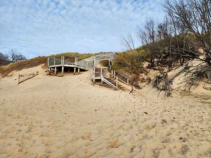Those stairs from the beach to the overlook are a commitment, but every step earns you that view.
