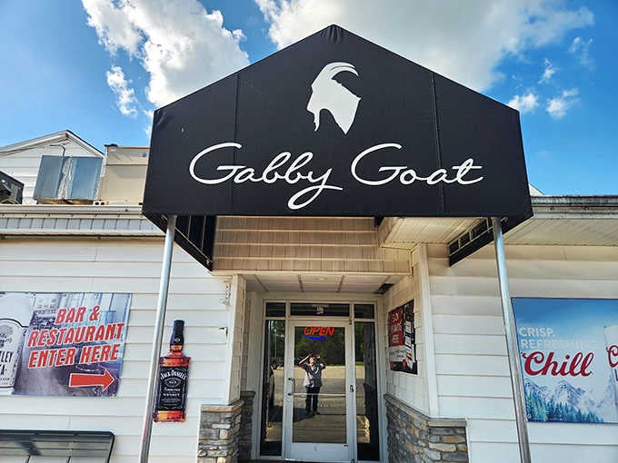 Don't let the modest white exterior fool you, Gabby Goat is hiding serious culinary ambition behind those black awnings.