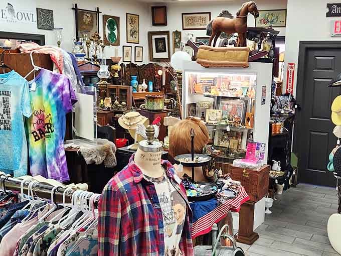 Vintage clothing, antiques, and curiosities packed into every corner of Crown Antique Mall Inc.