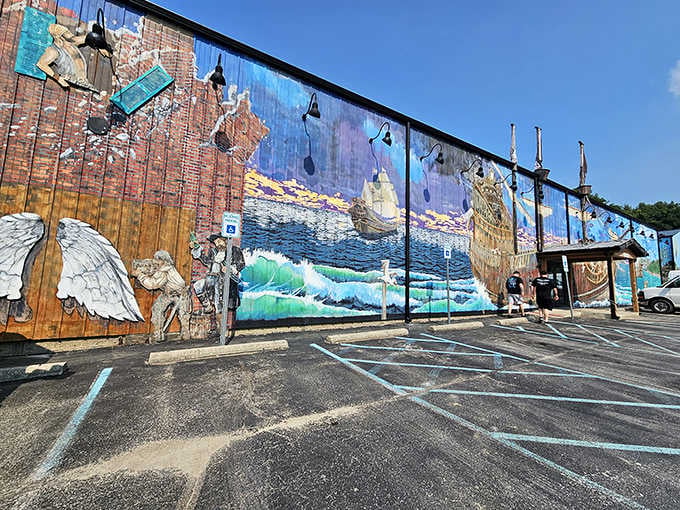 When art meets appetite, you get a building that's as colorful as the menu at Big Hoffa's.
