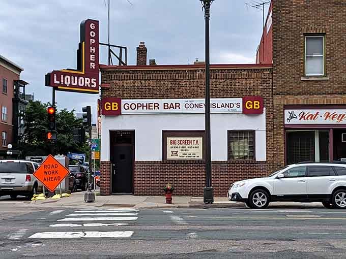 That vintage signage isn't trying to be retro&mdash;it's the genuine article, standing proud on West Seventh Street.