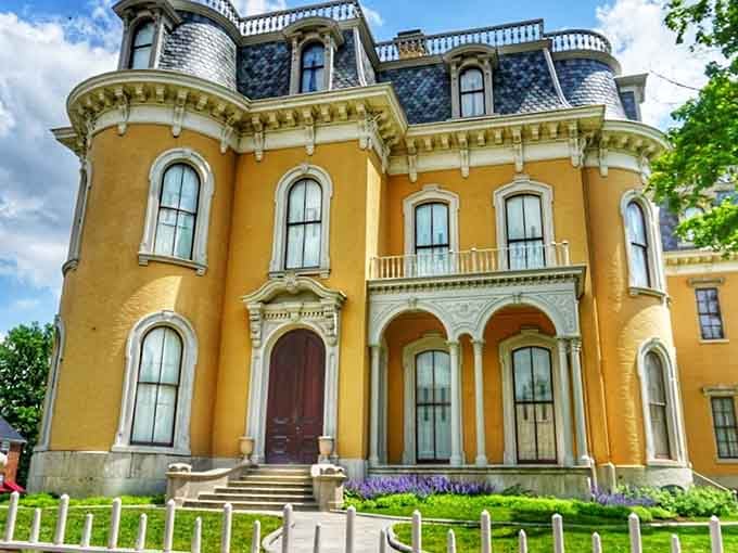 That warm golden exterior isn't a filter, the Culbertson Mansion really looks this magnificent in person.