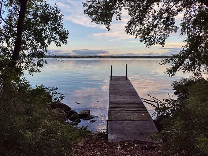 A dock, a sunset, and absolutely nowhere else you need to be. This is what retirement brochures dream about.