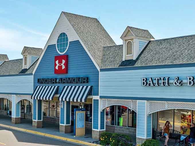 The charming architecture sets the stage for serious bargain hunting at this shopper's paradise in Howell.