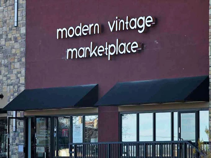 The sign says "modern vintage marketplace," but your wallet already knows this visit is going to cost something wonderful.