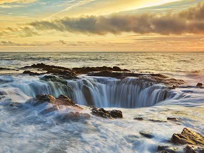 Golden hour transforms this geological marvel into something Tolkien might have dreamed up on a particularly inspired day.