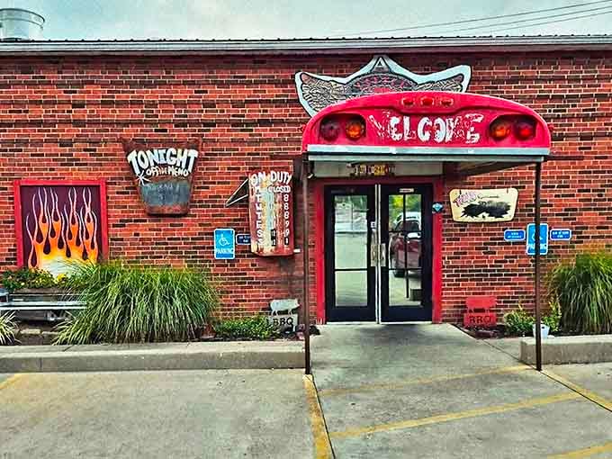 That Corvette sign isn't just welcoming you—it's revving up your appetite for what's inside.