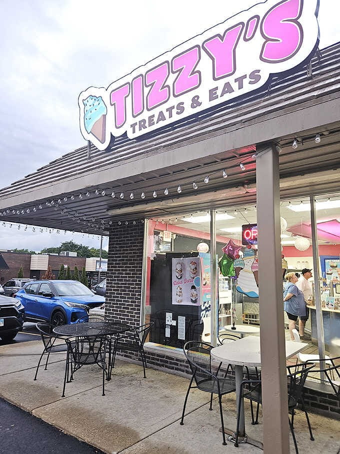 That pink sign isn't just a sign, it's a siren call for anyone who takes ice cream seriously.