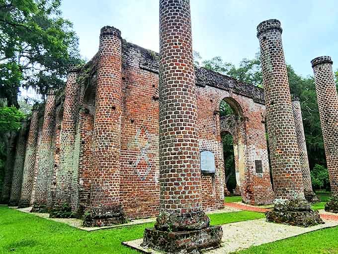 These brick walls have survived two burnings and centuries of weather, and they're still the most dramatic thing in South Carolina.