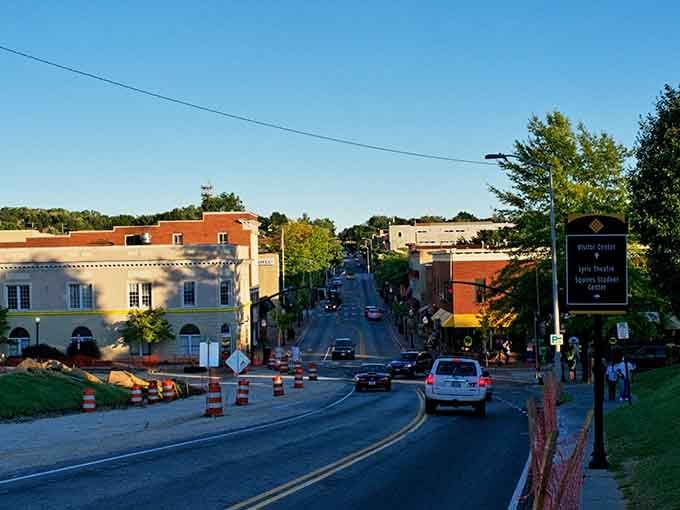 Brick buildings, blue skies, and good energy. Blacksburg's downtown delivers every single time.