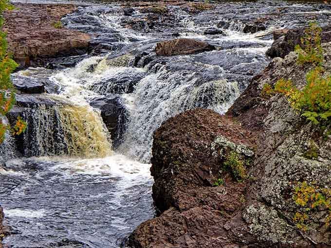 Ancient volcanic rock meets rushing water, proof that Wisconsin's been hiding something spectacular all along.