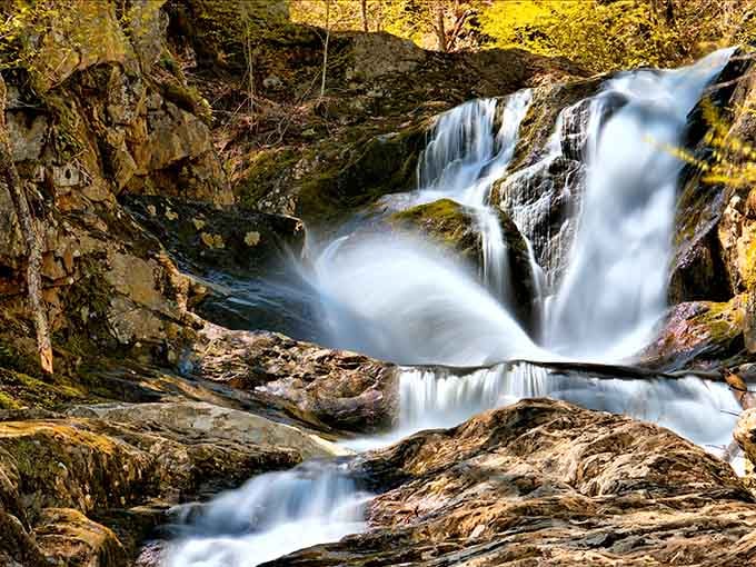 Water, rocks, moss, and magic. Sanderson Brook Falls is nature's way of showing off without any apology.