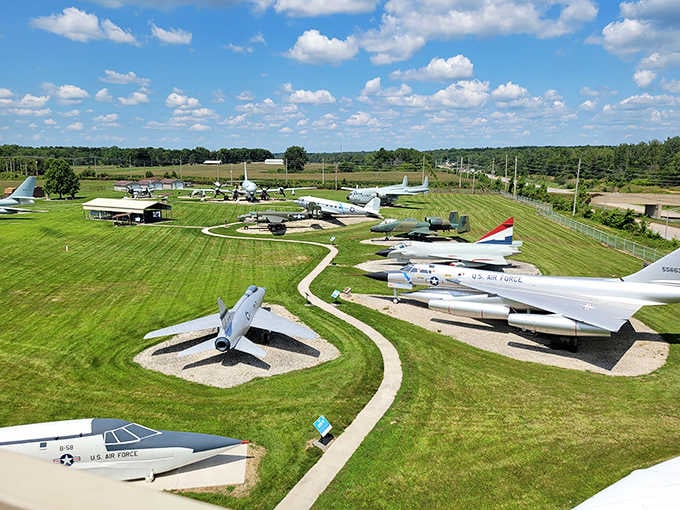 Twenty-nine magnificent flying machines spread across manicured Indiana grass like the world's most impressive outdoor gallery.