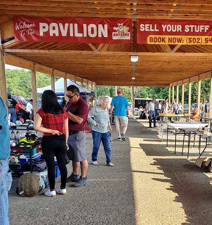 Under the Pavilion's welcoming wooden roof, strangers become neighbors and every table holds a potential treasure worth talking about.