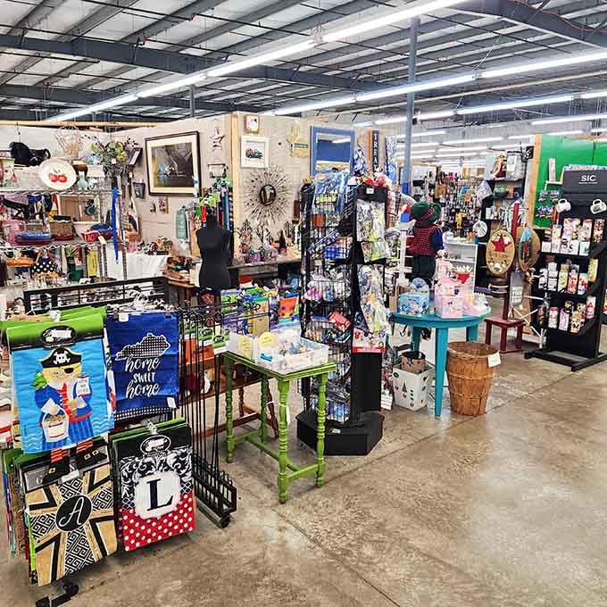 The treasure hunt begins the moment you step inside this sprawling wonderland of vintage finds and hidden gems.