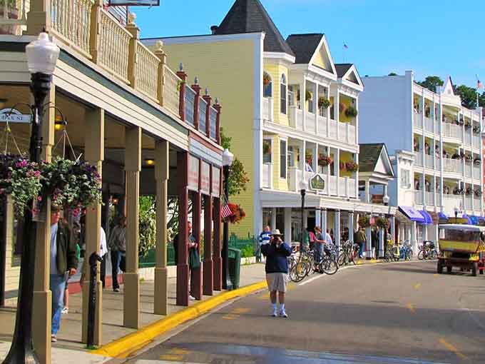 Main Street magic: where Victorian charm meets zero traffic jams, and everyone's surprisingly okay with that.