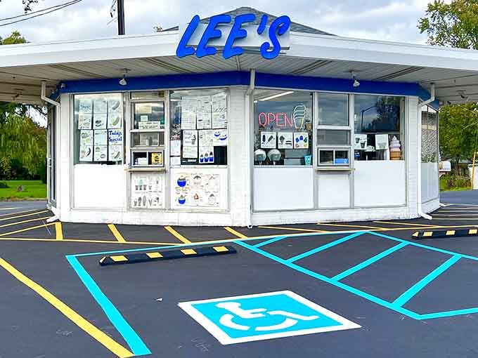 That bold blue "LEE'S" sign isn't just a name, it's a promise of something genuinely delicious waiting inside.