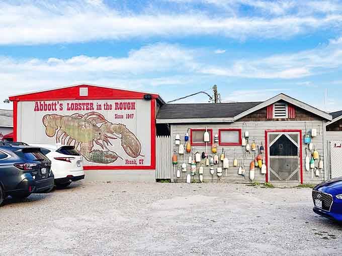 That giant lobster mural isn't just art, it's a delicious promise painted on the side of a legendary Connecticut seafood shack.