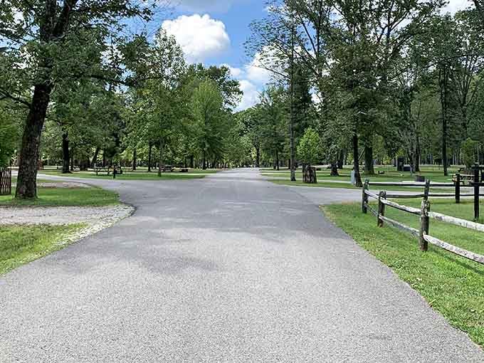 Wide, inviting paths like this make it easy to forget you're still in Indiana, not some fancy resort.
