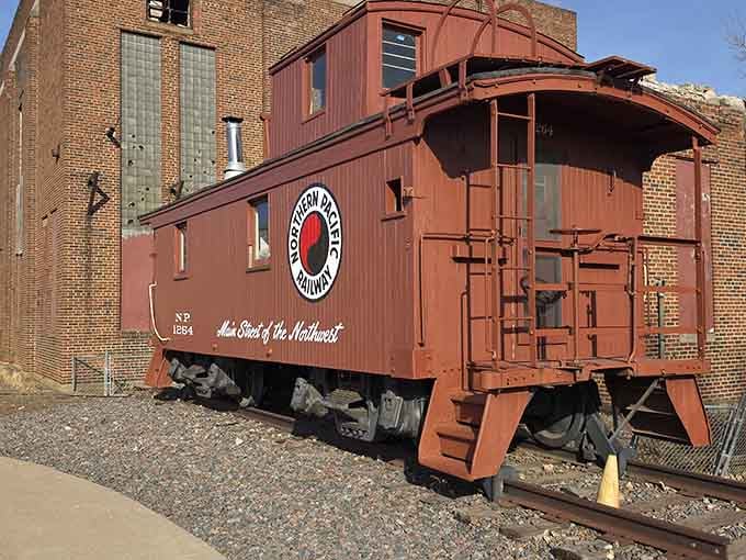This rust-red Northern Pacific caboose has been parked outside, patiently waiting for its Instagram moment since before Instagram existed.