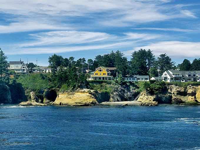 Colorful homes perched on rocky cliffs remind you that some people really did figure out the good life.