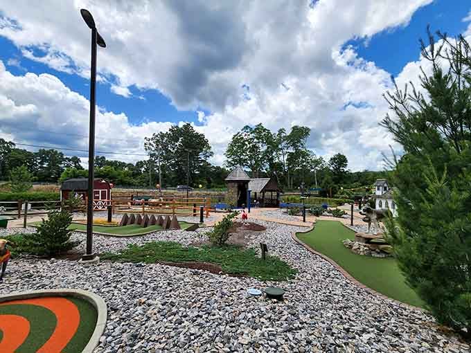 A whimsical Swiss village dropped into Canton, Connecticut, and nobody's complaining one bit.