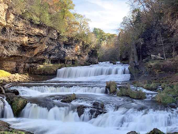 Nature's own staircase, Willow Falls tumbles over ancient sandstone ledges with the confidence of someone who knows they look incredible.