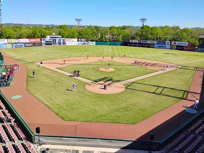 America's oldest ballpark still standing proud, where every blade of grass whispers stories from over a century of baseball history.