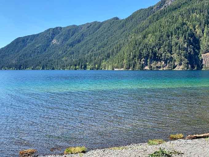 That color isn't a filter. Lake Crescent's teal waters make every other lake look like it's not even trying.