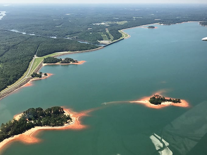 Those little islands scattered across Lake Hartwell look like nature's own private vacation spots waiting for you.