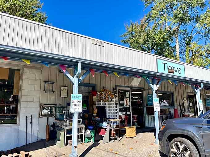 Colorful pennant flags and curiosities spilling outside, The Trove practically waves you in from the parking lot.
