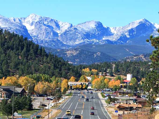 Fall colors paint the road into Estes Park like nature hired its own decorating crew.